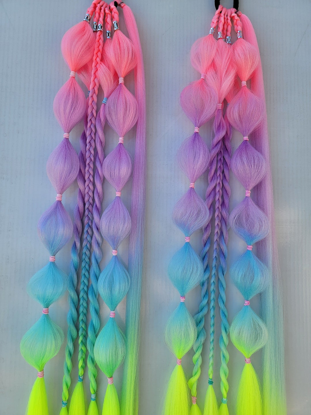 Candyland Festival Rave Braided Extension Ponytail Set - Etsy
