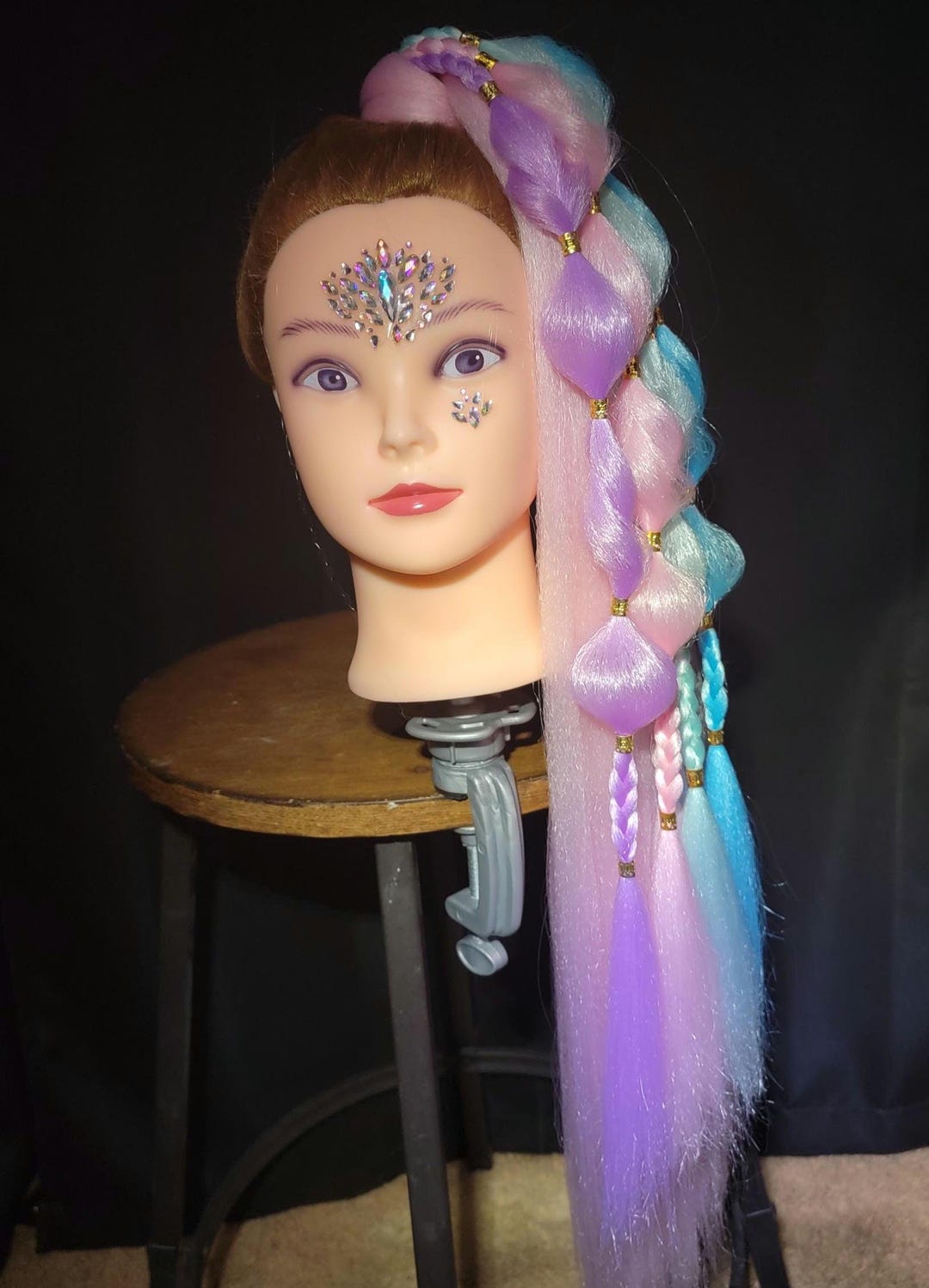 Cotton Candy Braided Ponytail Extensions: Festival Braids Rave Hair Set ...