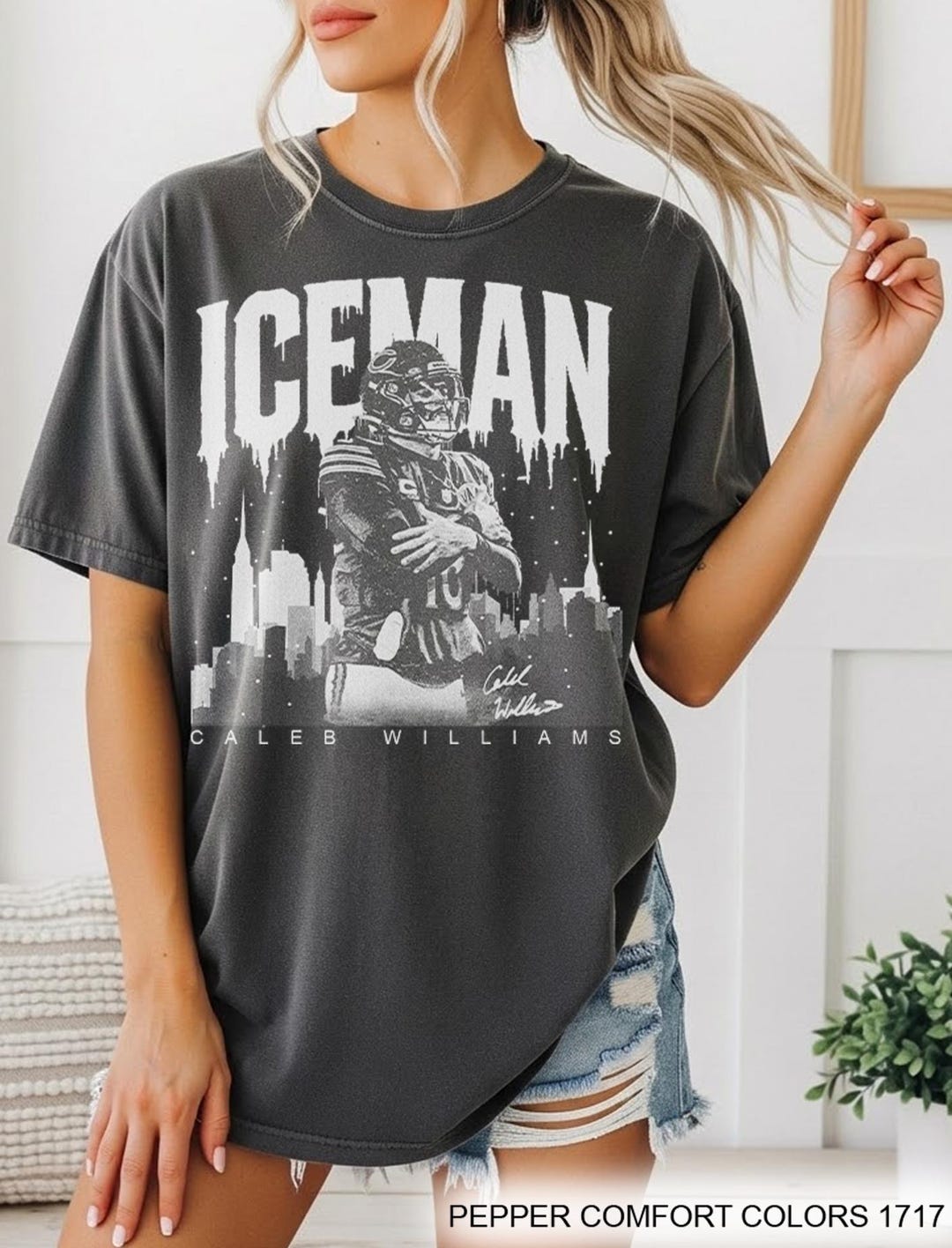 Caleb Williams Iceman T-shirt, Game Day Football Graphic Tee - Etsy