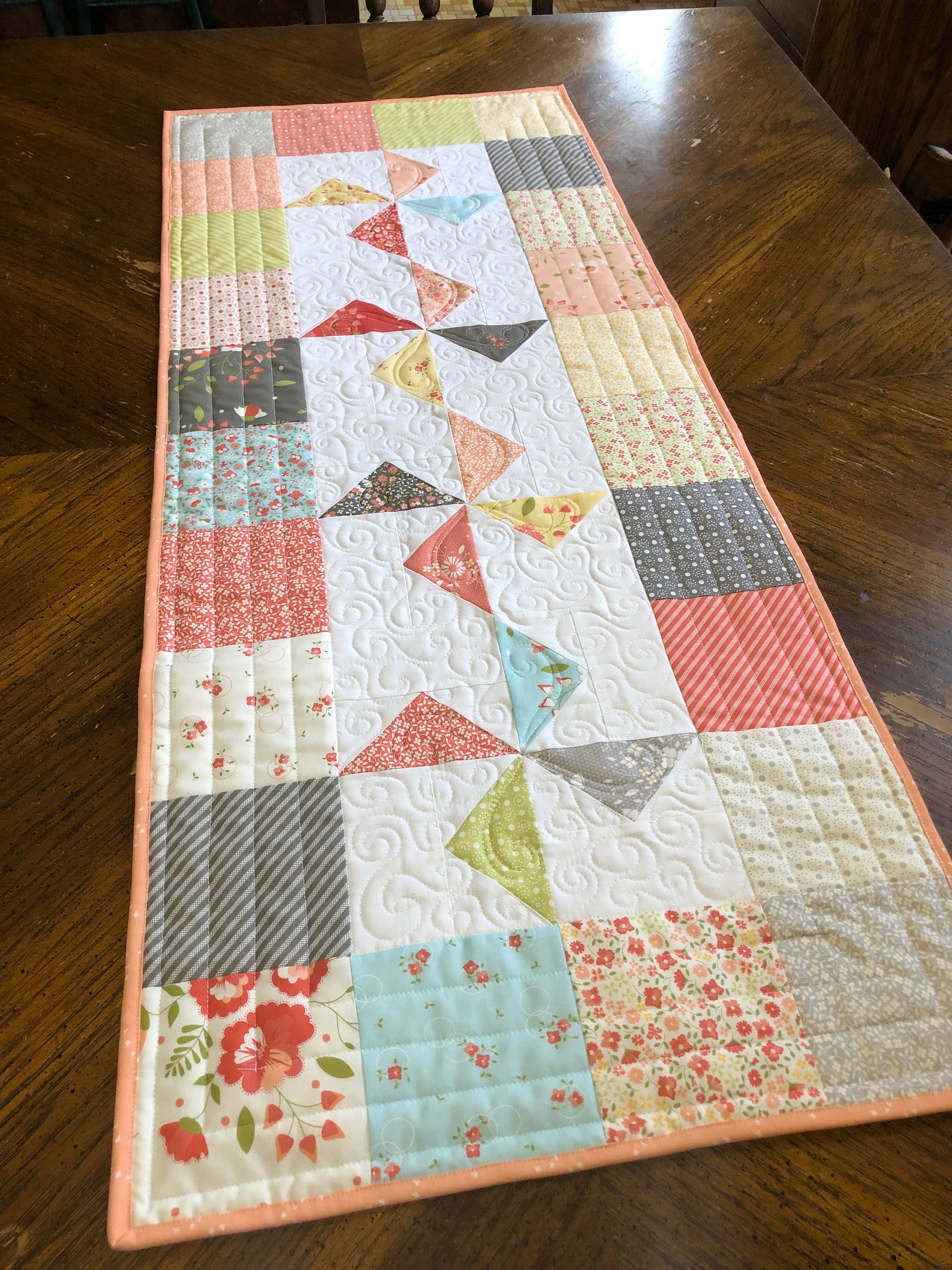 Printed Windmills Charm Square Table Runner Quilt Pattern - Etsy