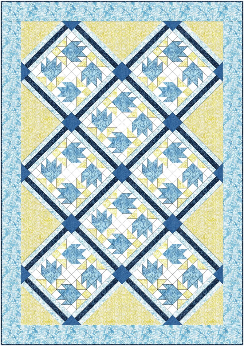 Swirling Thistle PDF Quilt Pattern Measures 51 X 72 - Etsy