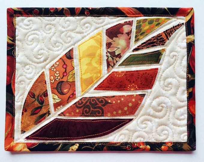 Autumn Leaf Mug Rug PDF Pattern Fall Mini Quilt Download - Etsy