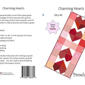 Charming Heart Table Runner PDF Quilt Pattern, 18 1/2 X 41 Inches, or ...