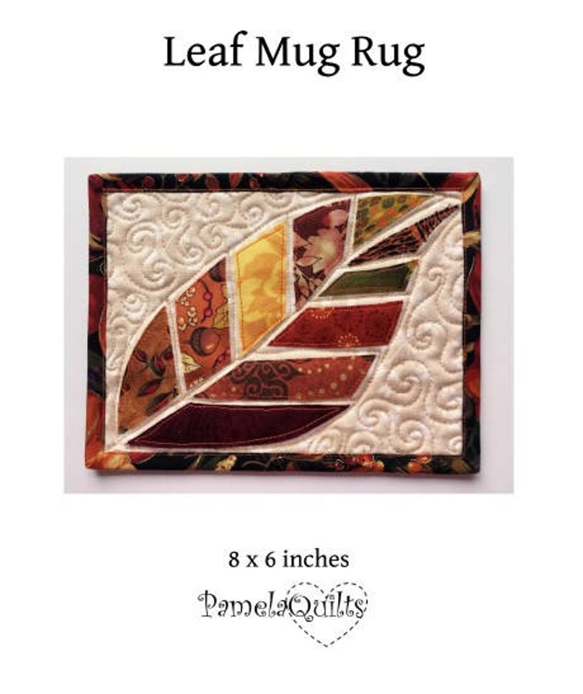 Autumn Leaf Mug Rug PDF Pattern, Fall Mini Quilt Download, Fusible ...