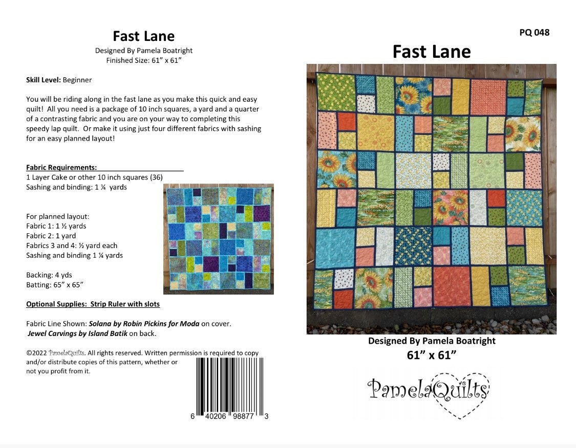 Quick and Easy Lap Quilt, Layer Cake and Beginner Friendly - Printed ...
