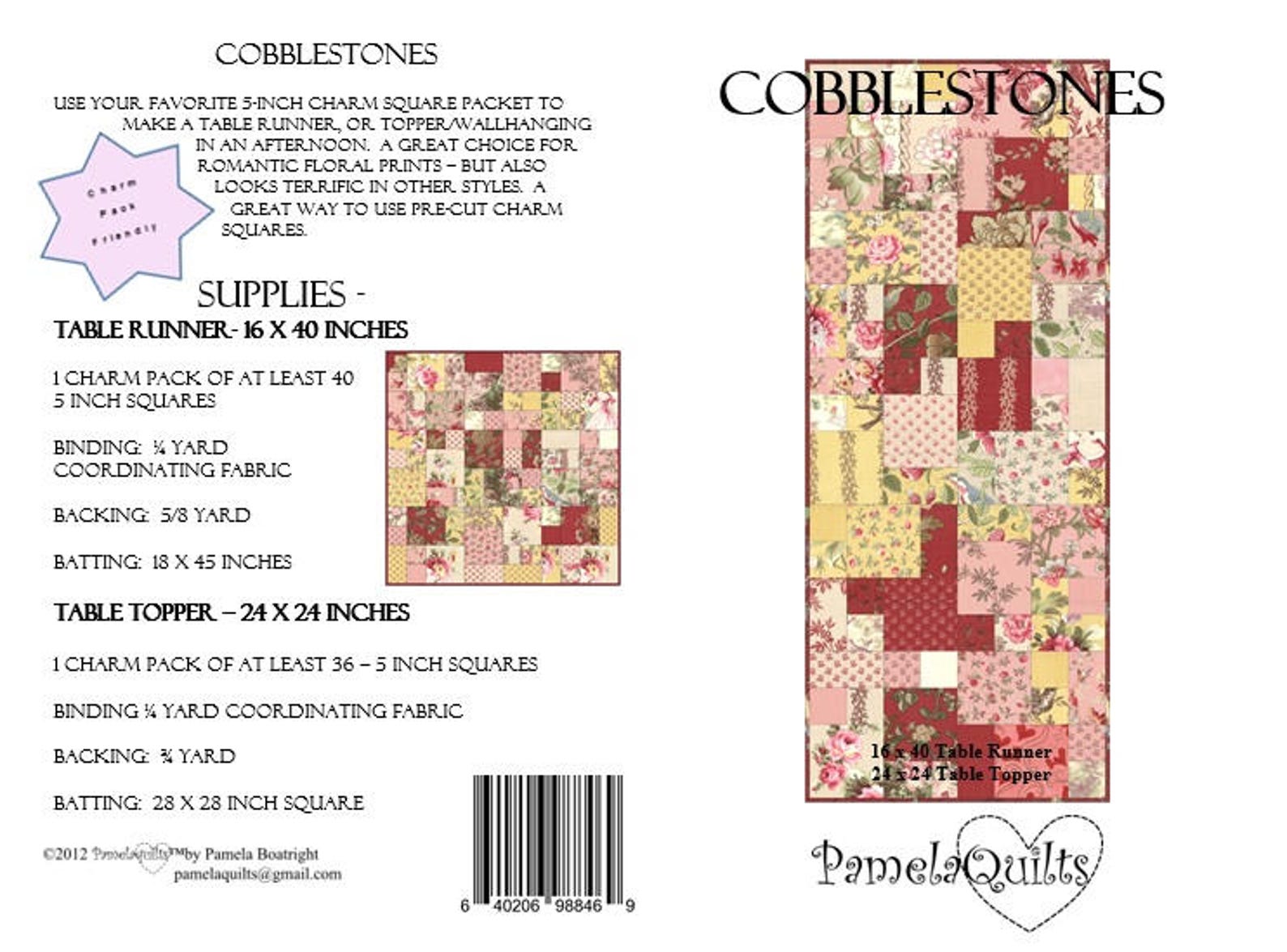 PDF Charm Square Table Runner or Table Topper Quilt Pattern, Easy ...