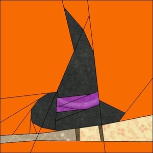 PDF Witch's Night Out Quilt Block Pattern 9 Inch Foundation Paper ...