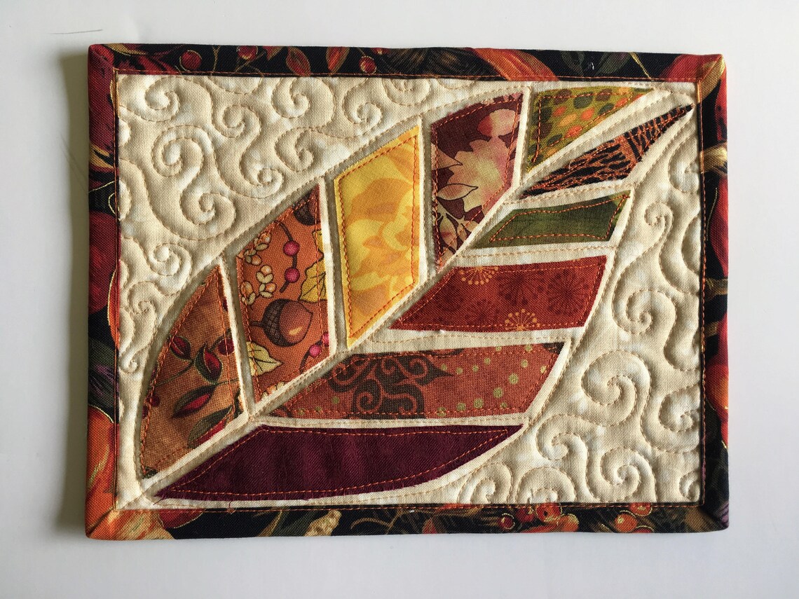 Autumn Leaf Mug Rug PDF Pattern Fall Mini Quilt Download - Etsy