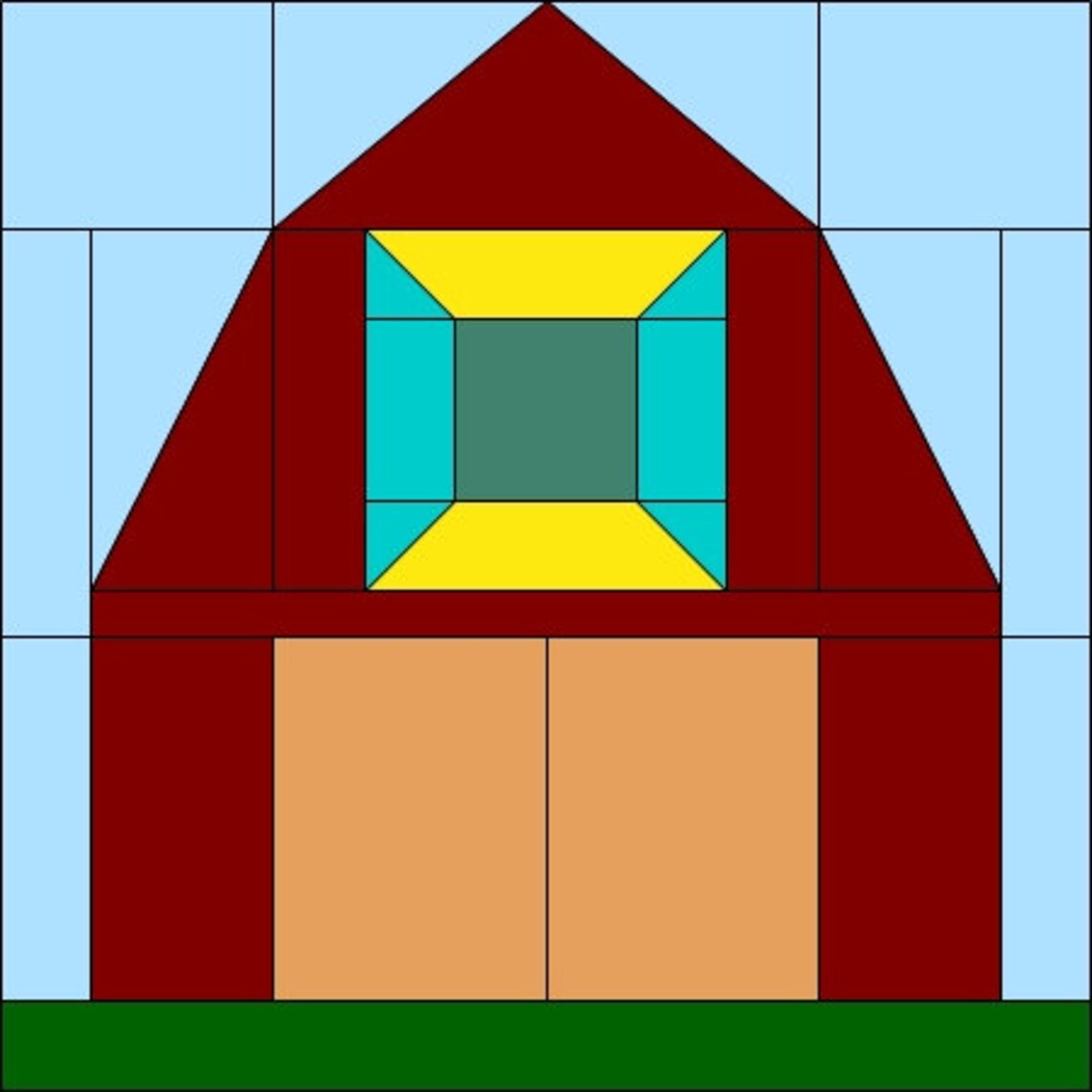 Barn Quilt Block PDF Pattern Traditional Piecing With - Etsy