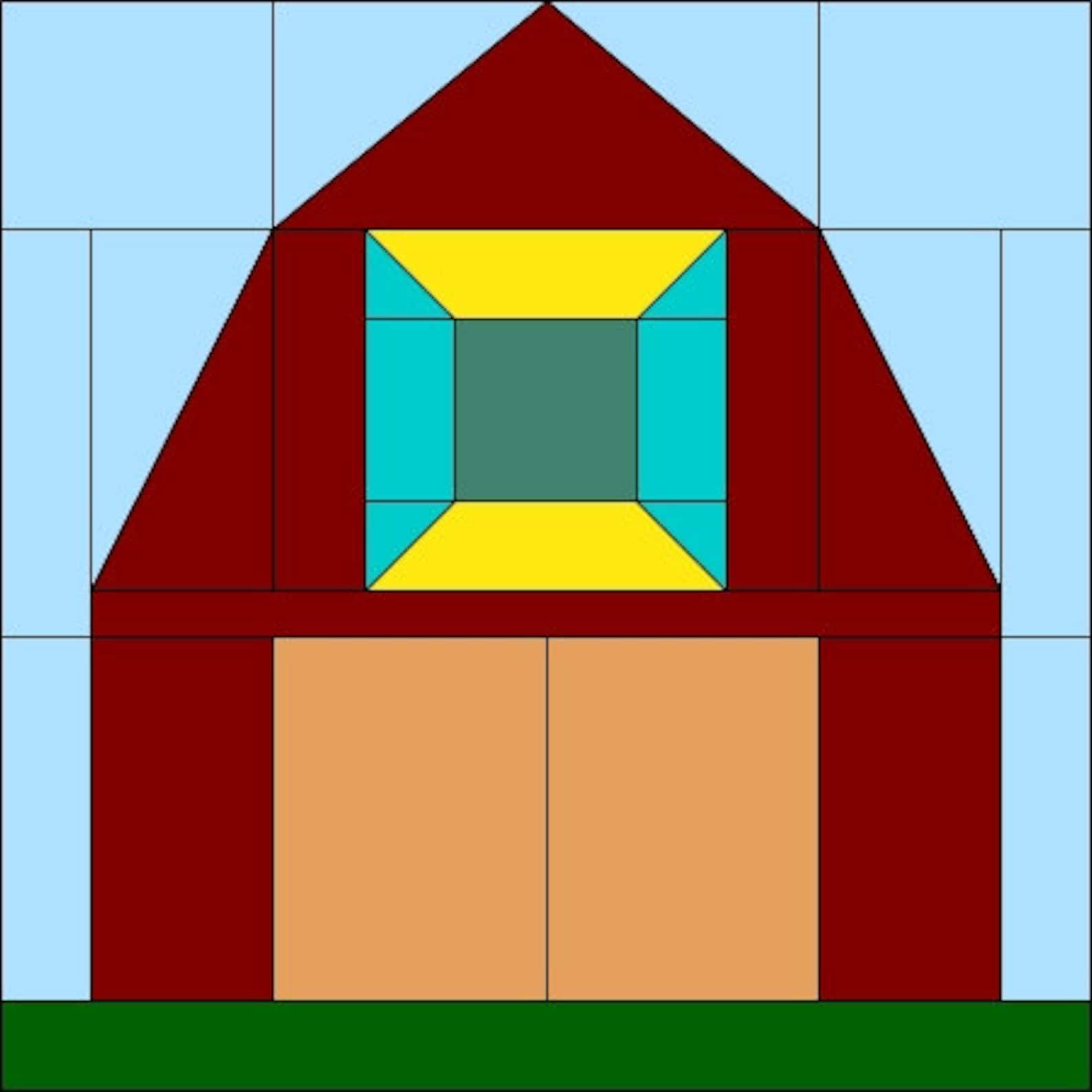 Barn Quilt Block PDF Pattern, Traditional Piecing With Templates, Spool ...
