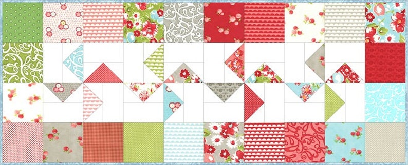 Printed Windmills Charm Square Table Runner Quilt Pattern - Etsy