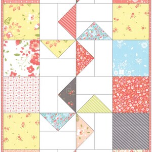 Printed Windmills Charm Square Table Runner Quilt Pattern, Great ...