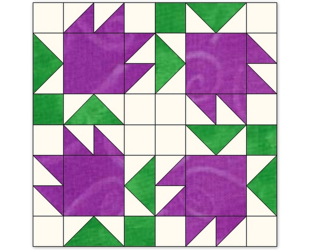 Swirling Thistle Original Quilt Block Pattern, 12 Inch Finished Block ...