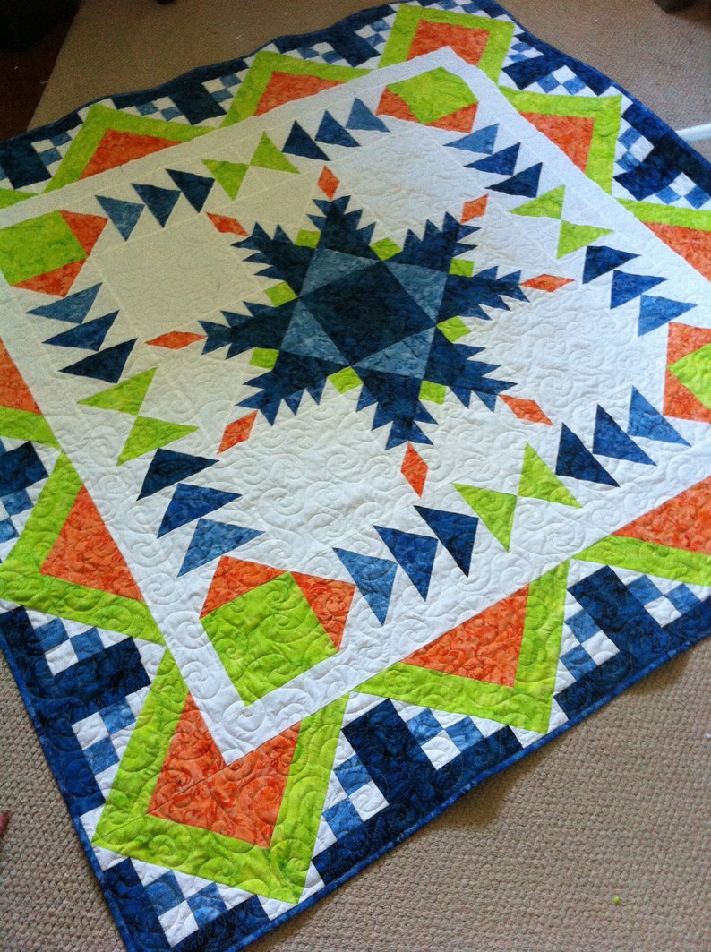 PDF Pattern for Feathered Star Medallion Quilt Fancy Feathers - Etsy