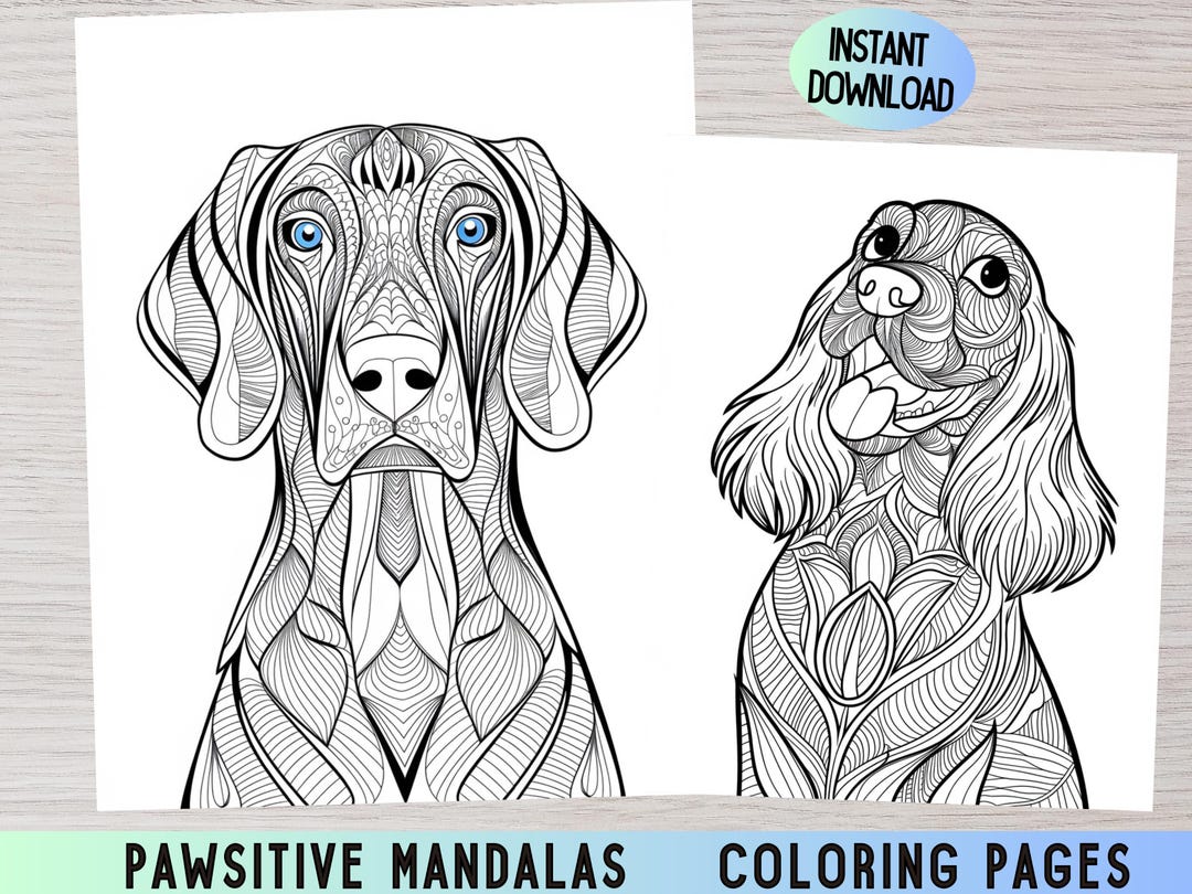 Dog Coloring Pages - Mandala Dog Coloring Book, Printable Dog Coloring ...