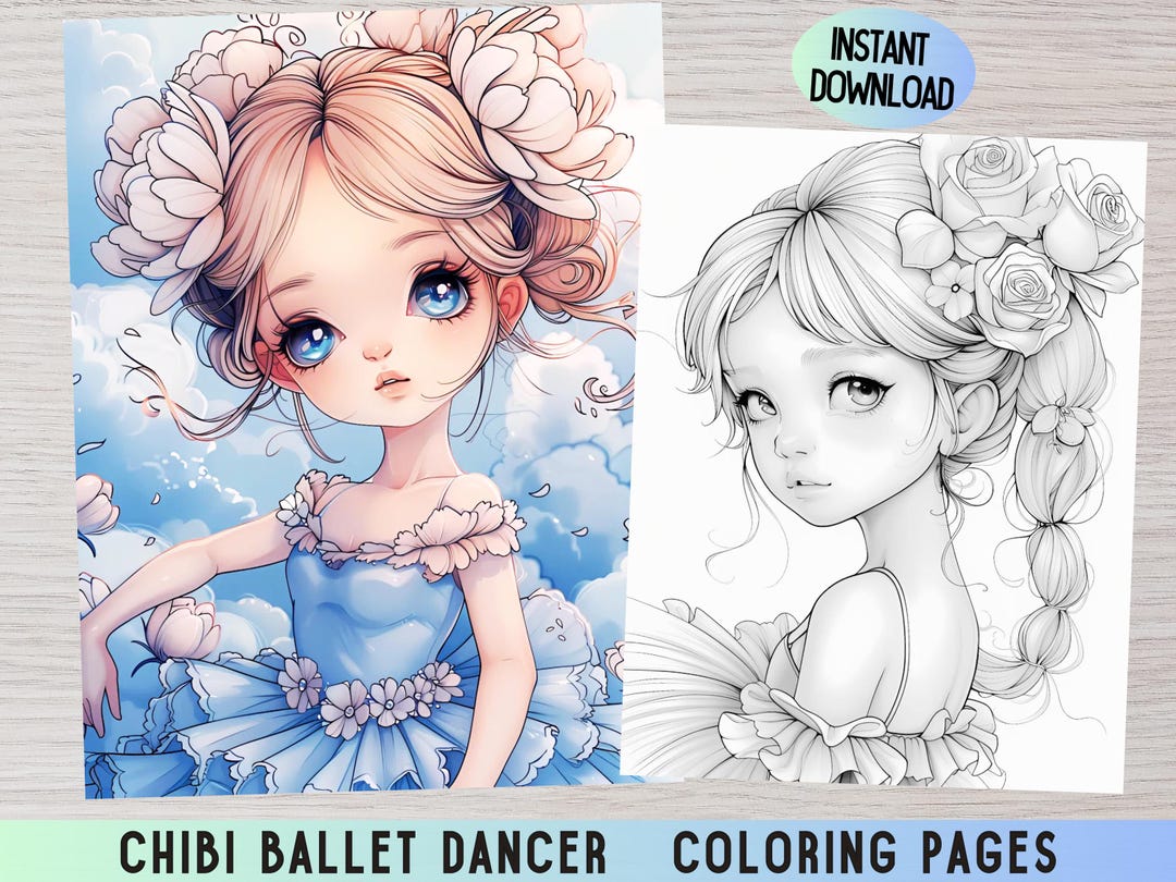 Chibi Coloring Pages, Ballet Dancer Coloring Pages, Adult Coloring Book ...