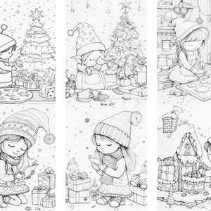 Christmas Gnome Coloring Pages, Holiday Snow Scenes (digital Download ...