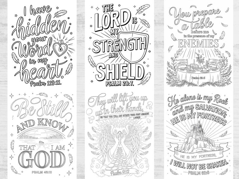 Bible Verse Coloring Pages, Christian Adults and Kids (printable and ...
