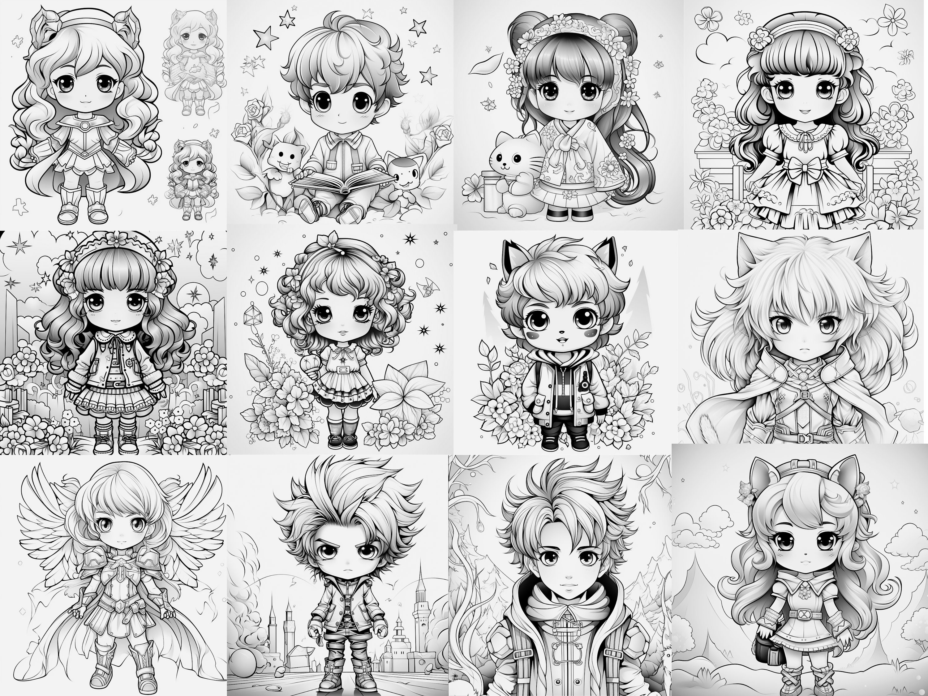 Chibi Coloring Pages, Chibi Coloring Books, Chibi Anime Coloring Pages ...