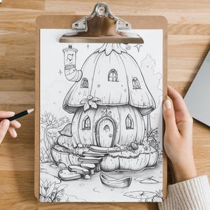 Pumpkin Houses and Carriages Coloring Book, Autumn Fantasy (PDF Pattern ...