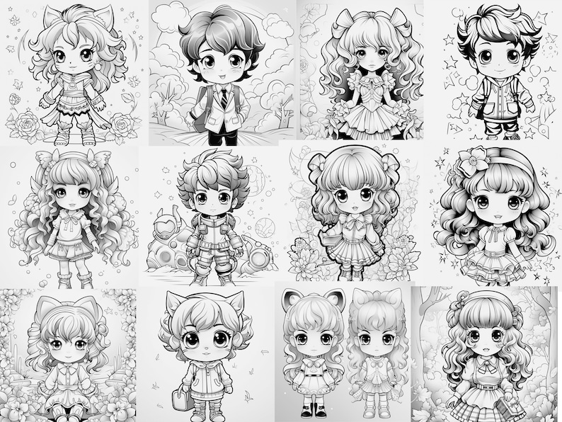 Chibi Coloring Pages, Chibi Coloring Books, Chibi Anime Coloring Pages ...