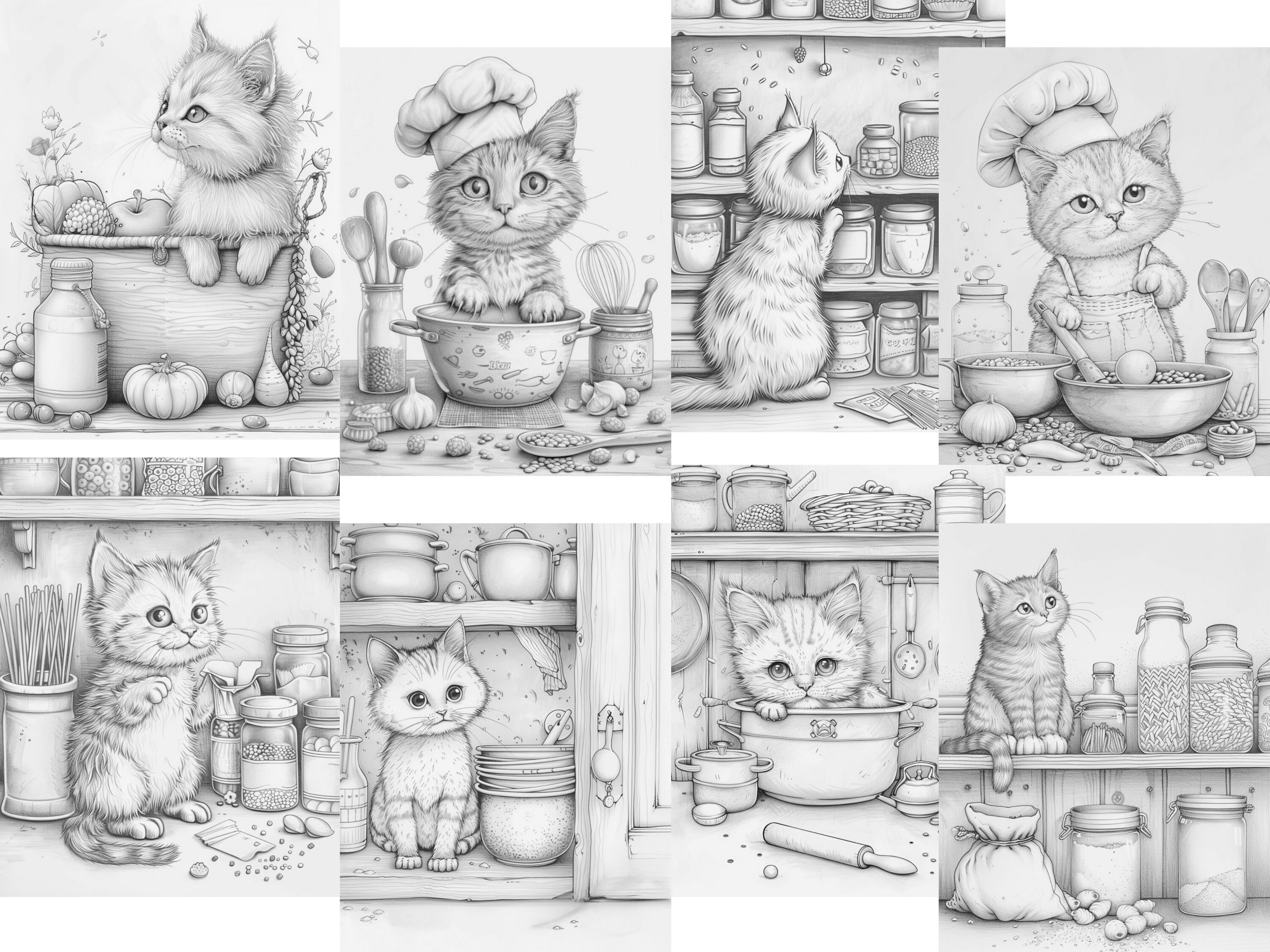 Cat Coloring Page, Printable Cat Coloring Pages, Cat Adult Coloring ...