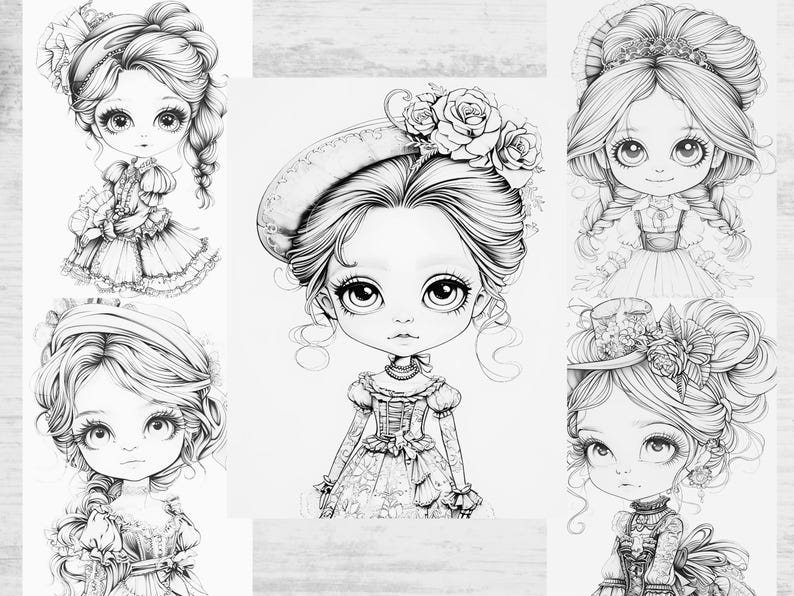 Chibi Victorian Girl Coloring Pages – Printable Victorian Designs ...