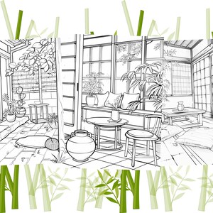 Japanese Coloring, Japanese Interior, Interior Coloring, Japanese ...