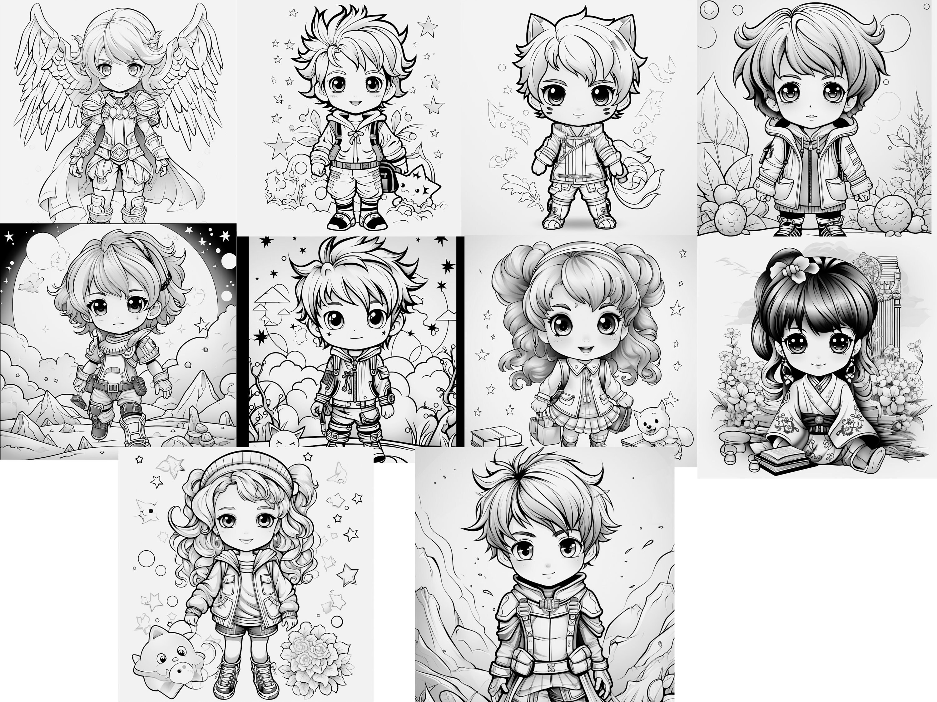 Chibi Coloring Pages, Chibi Coloring Books, Chibi Anime Coloring Pages ...
