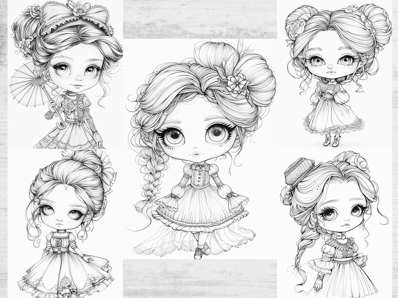 Chibi Victorian Girl Coloring Pages – Printable Victorian Designs ...
