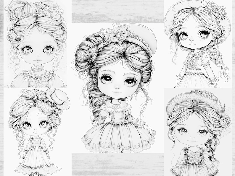 Chibi Victorian Girl Coloring Pages – Printable Victorian Designs ...