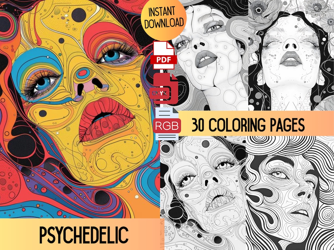 Psychedelic Coloring Pages, Adult Coloring, Stress Relief, Psychedelic ...