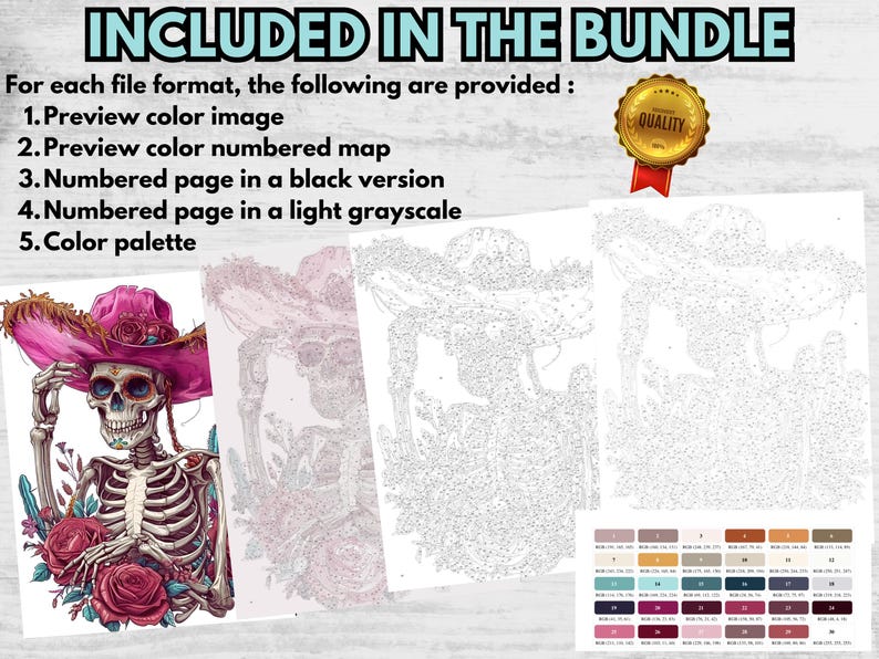 Wild Skulls Color by Numbers: Printable Adult Coloring Pages (digital ...
