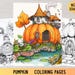 Pumpkin Houses and Carriages Coloring Book, Autumn Fantasy (PDF Pattern ...