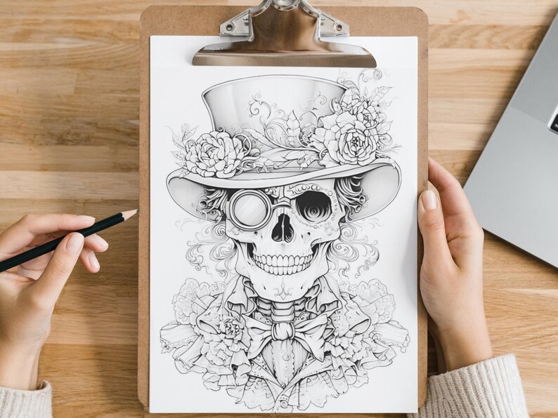 Skull Coloring, Adult Coloring Pages Skulls, Adult Skull Coloring Book ...