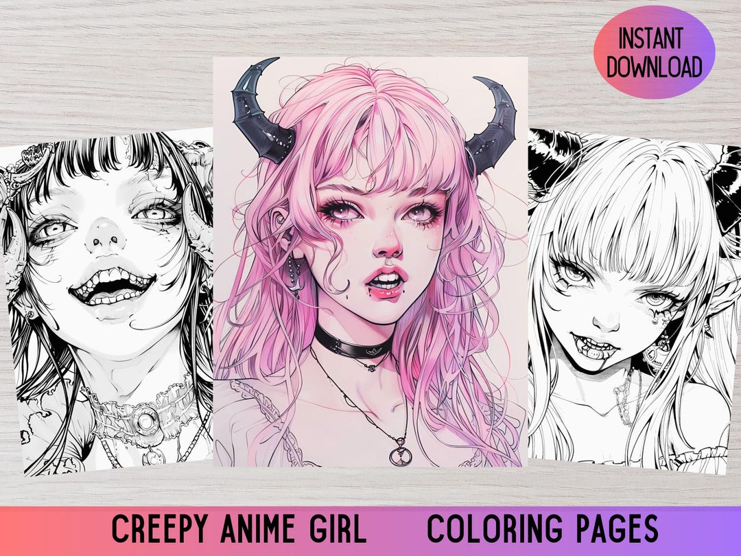 Creepy Coloring Pages, Anime Manga Girl Coloring Pages, Manga Coloring ...