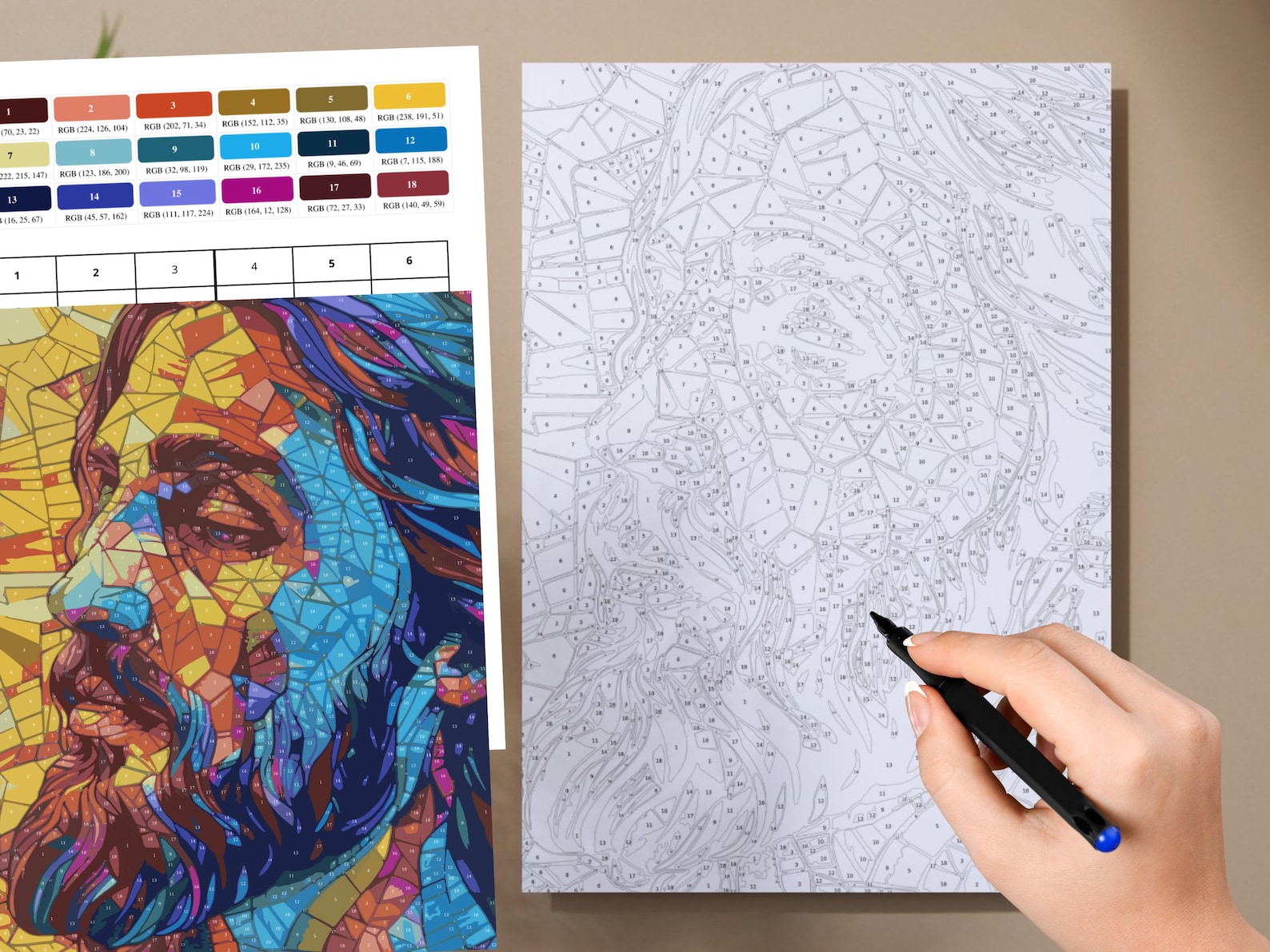 Jesus Color by Number Pages for Adults, Printable PNG & PDF - Etsy