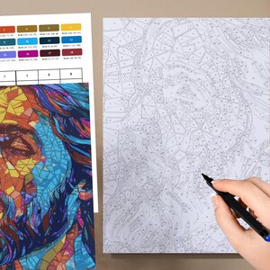 Jesus Color by Number Pages for Adults, Printable PNG & PDF - Etsy