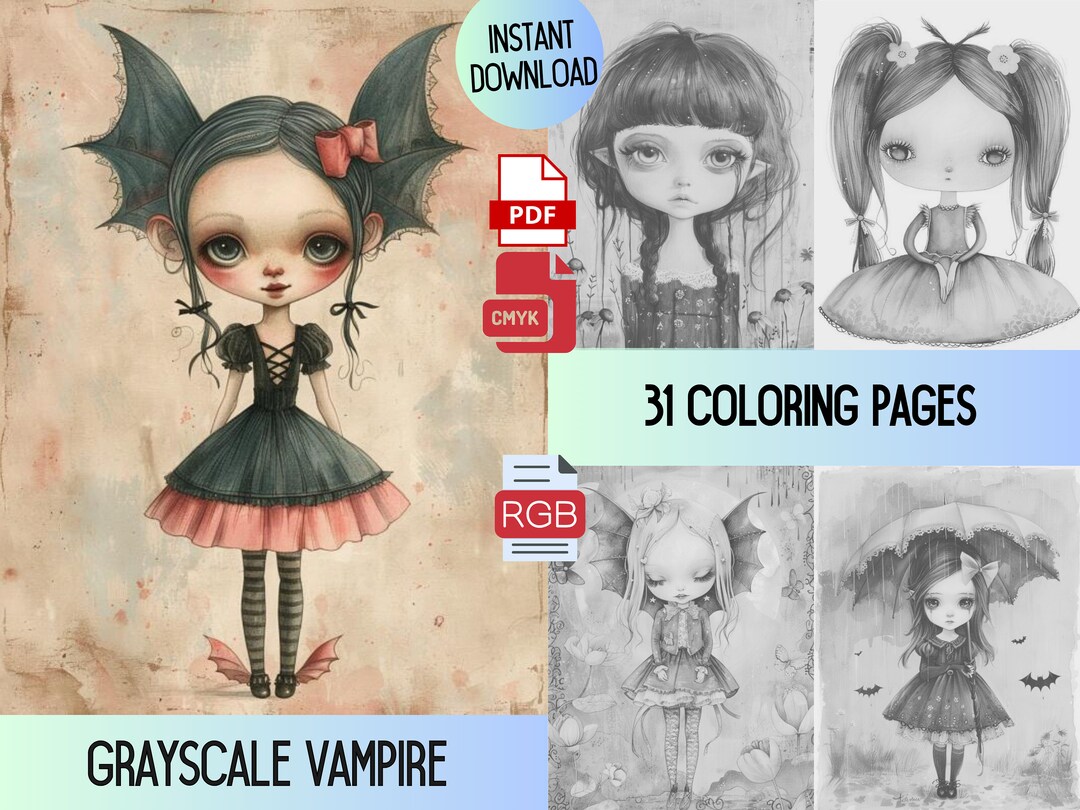 Vampire Coloring Pages, Adult Vampire Coloring Pages, Fantasy Coloring ...