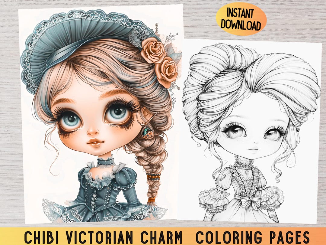 Chibi Victorian Girl Coloring Pages – Printable Victorian Designs ...