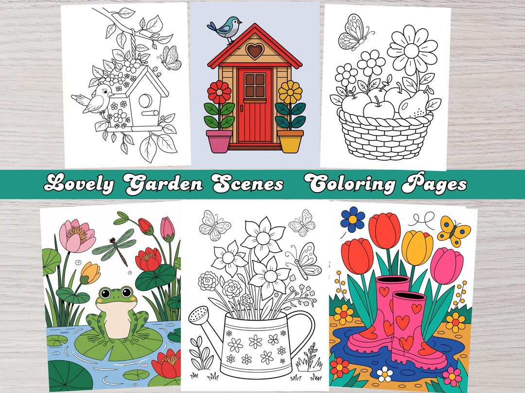 Garden Coloring, Flower Garden Coloring Page, Garden Coloring Sheets ...