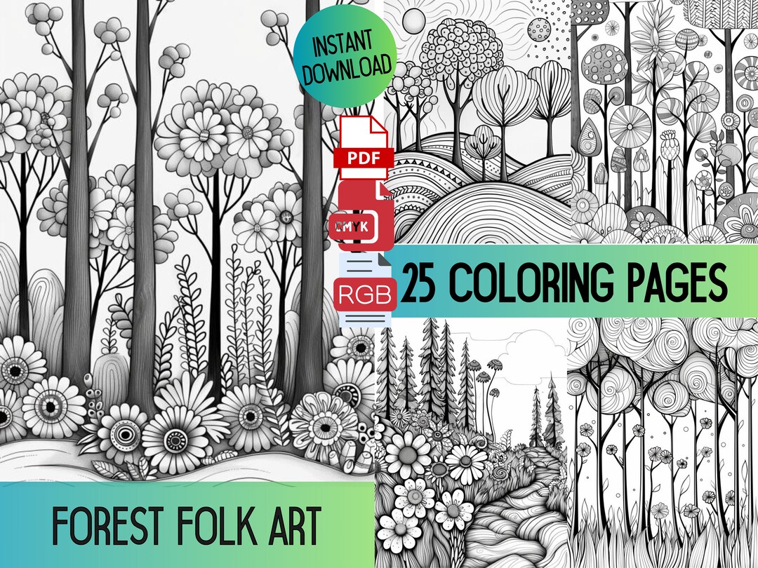 Forest Coloring Pages, Printable Forest Coloring Pages, Tree Coloring ...