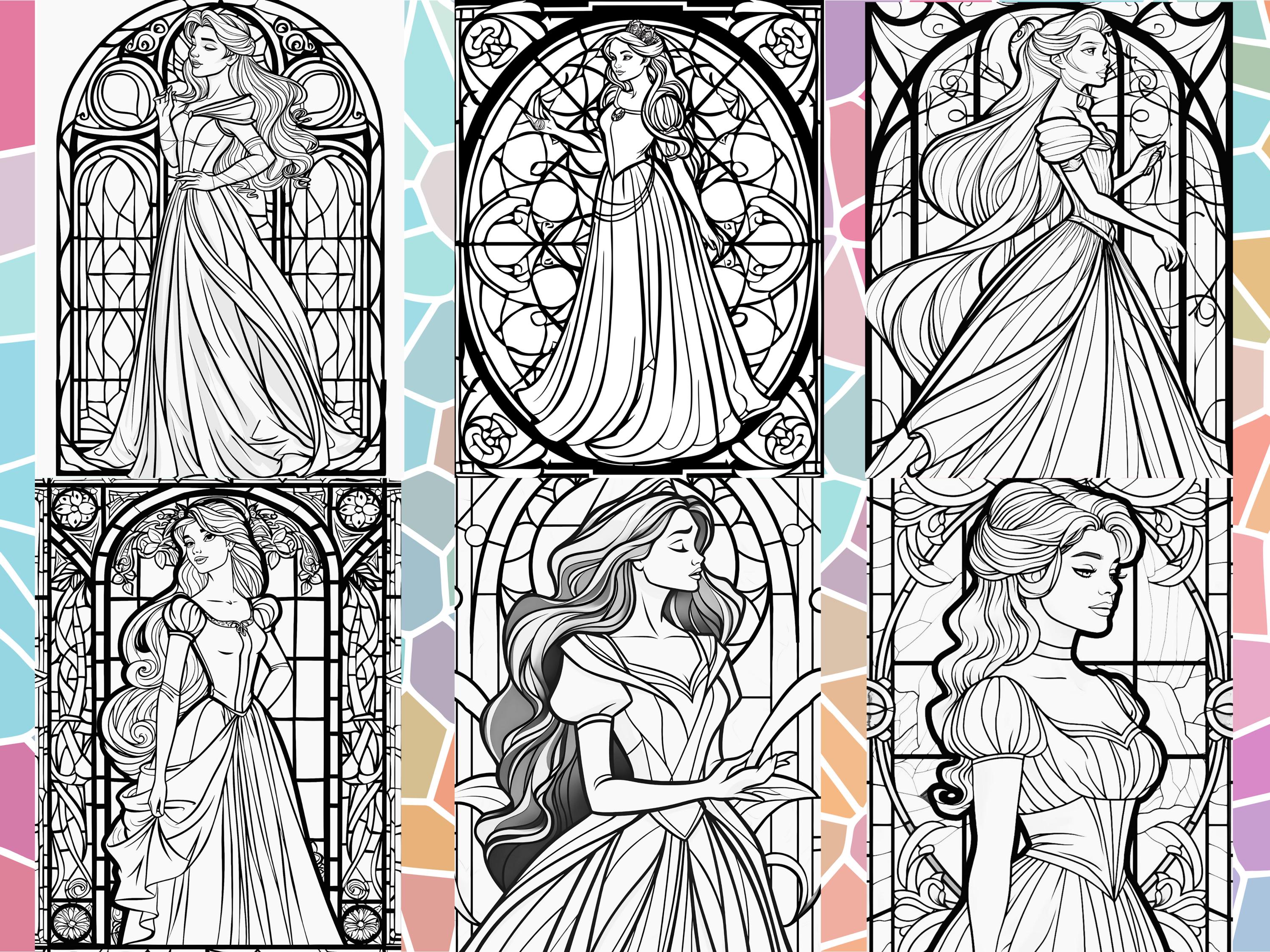 Stained Glass Coloring Pages, Adult Coloring Book, Coloring Book ...