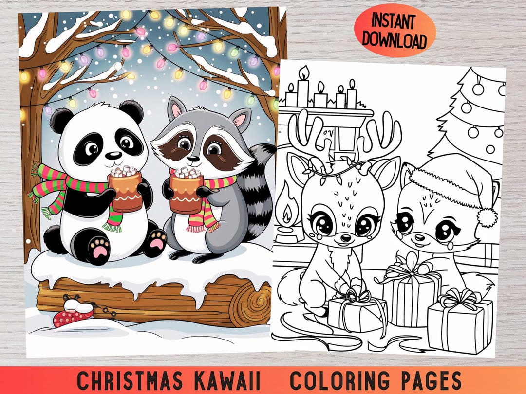 Kawaii Christmas, Christmas Coloring, Kawaii Coloring, Holiday Coloring ...
