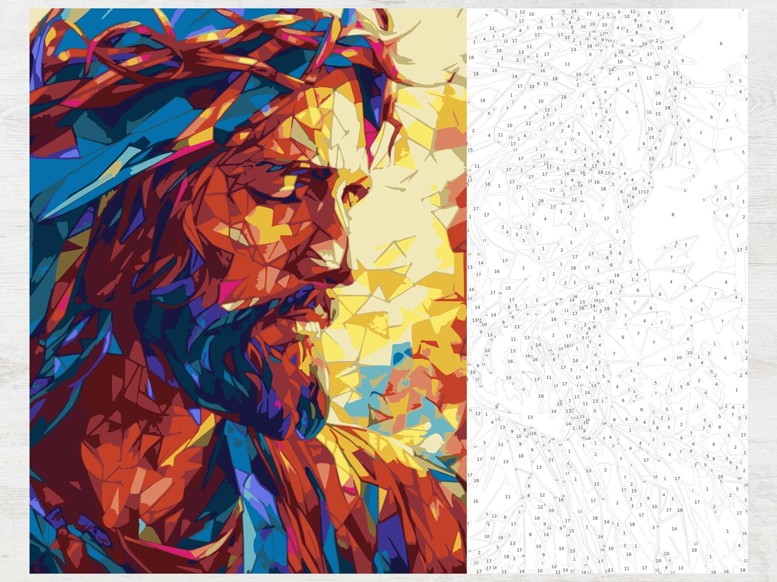 Jesus Color by Number Pages for Adults, Printable PNG & PDF - Etsy