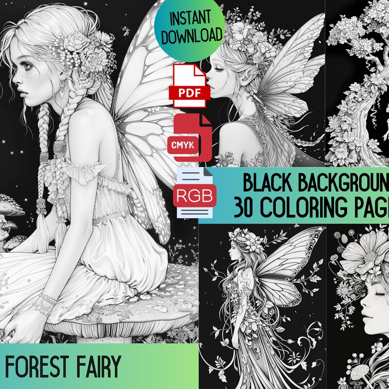 Forest Goddess Coloring - Etsy UK