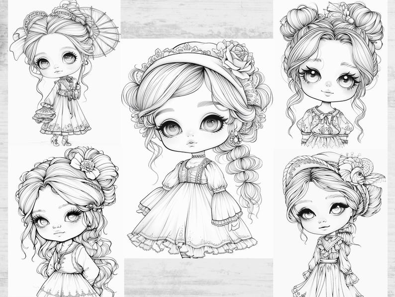 Chibi Victorian Girl Coloring Pages – Printable Victorian Designs ...