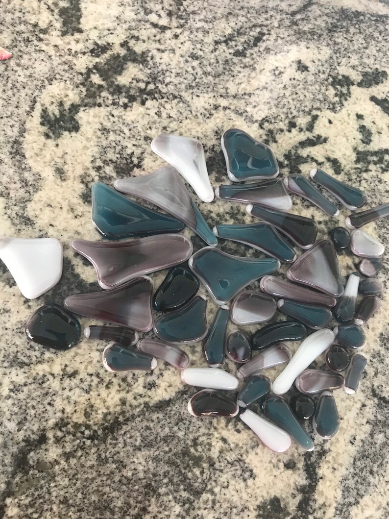 Fused Glass Cabochons Puddles, Lot of 46 Glass Puddles Cabs, Willow ...