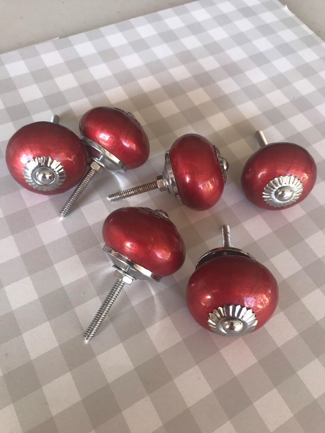 Pearlized Red Onion Cabinet Knobs With Hardware, Home Decor Furniture ...