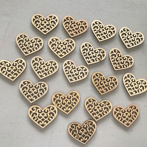 Laser Cut Wood Hearts, 19 Hearts DIY Craft and Jewelry Supplies ...